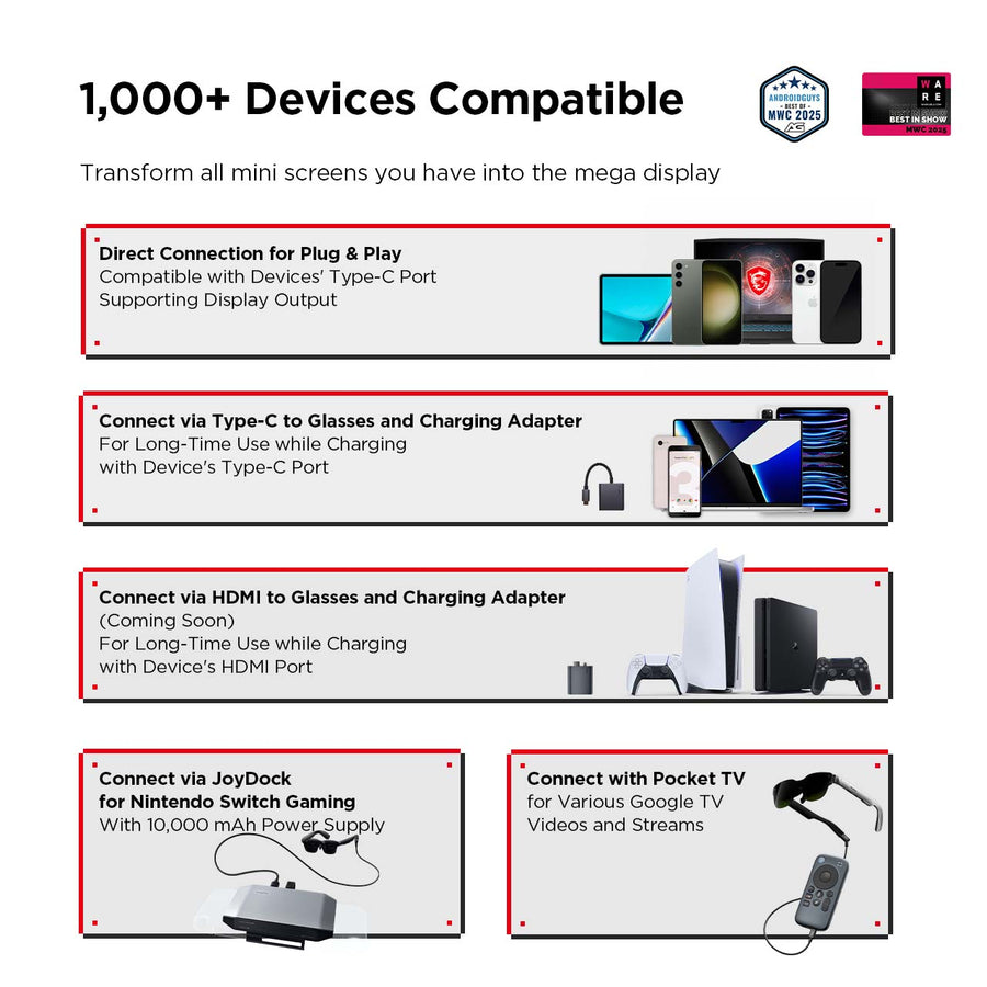 RayNeo Air 3s AR Glasses: 1200Nits Cinema Display, 201" Screen